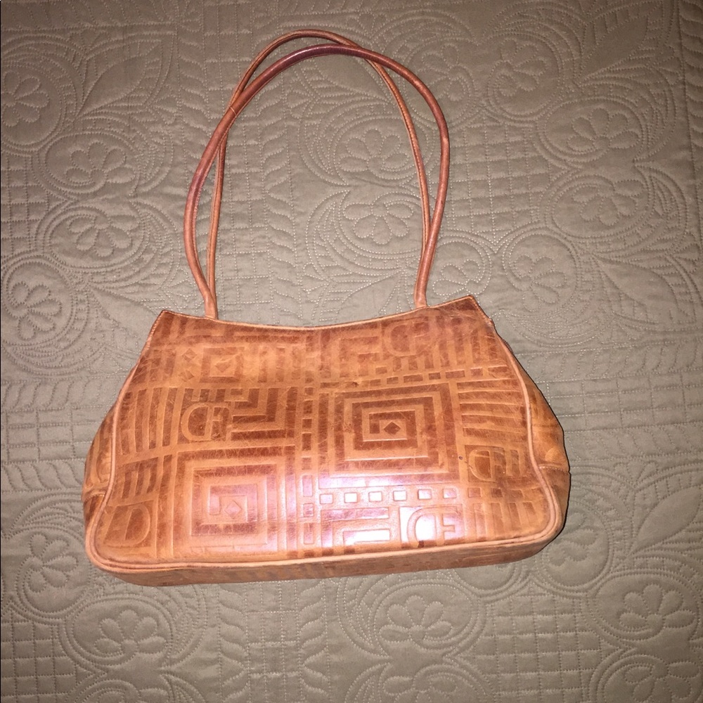 Hand Tooled Leather Shoulder Bag - Gem
